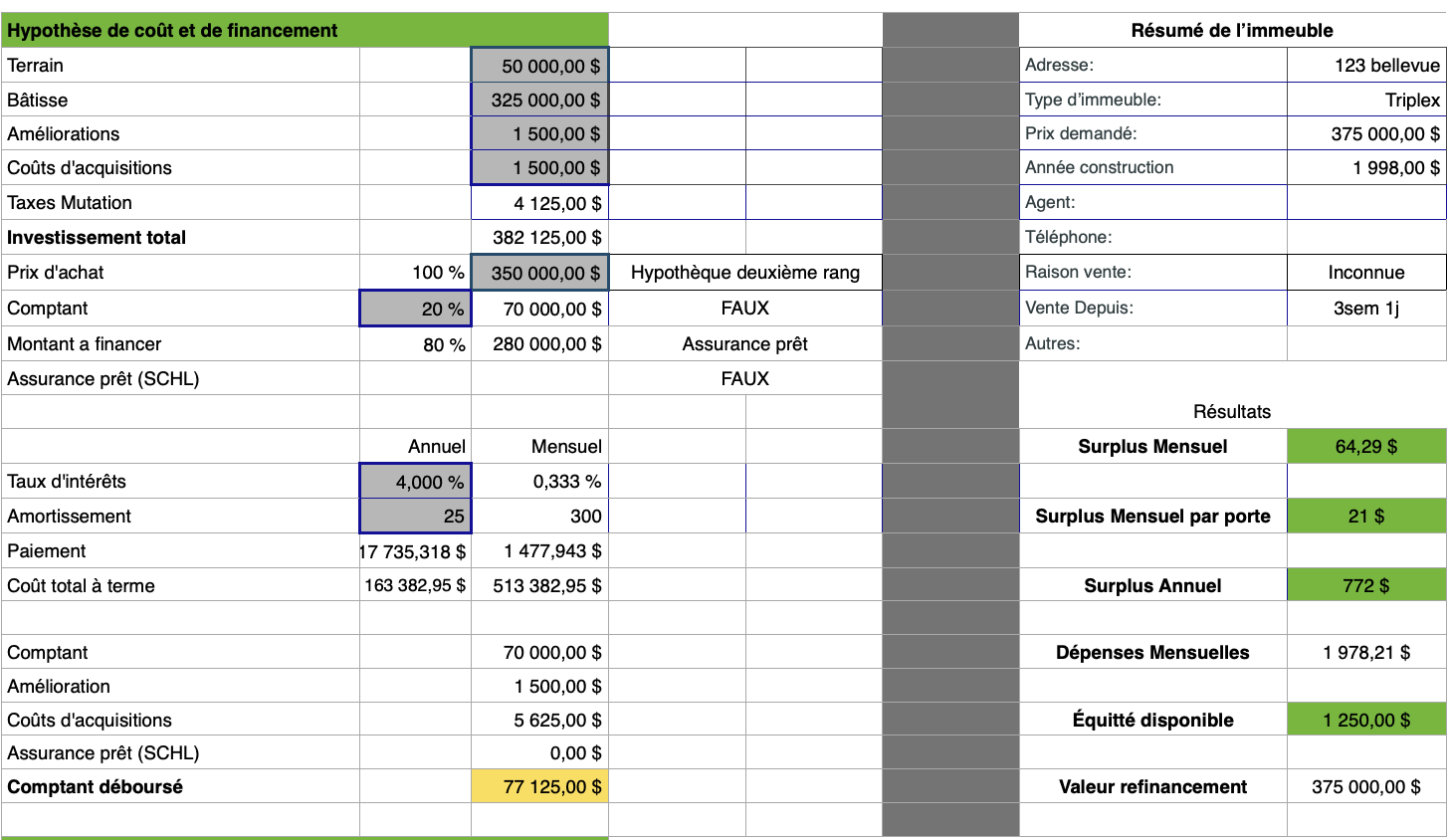 Fichier EXCEL pour calculer la rentabilité d'un immeuble | Rémi Fichier EXCEL pour calculer la rentabilité d'un immeuble | Rémi