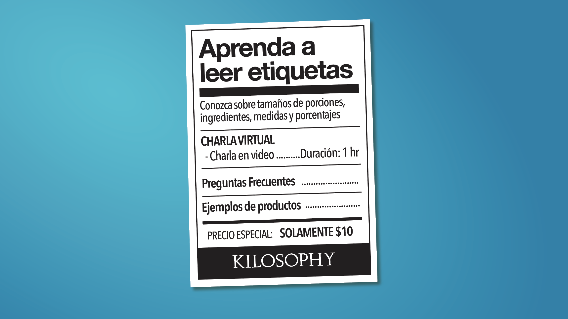 Lectura de Etiquetas | Kilosophy Lectura de Etiquetas | Kilosophy